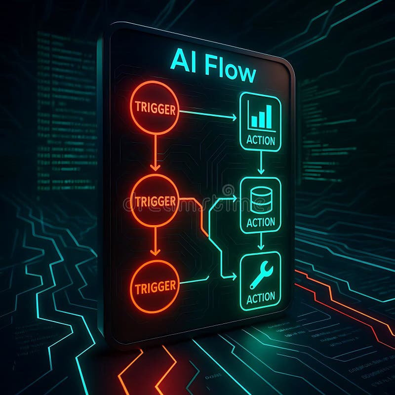 Artificial Intelligence Workflow Diagram Illustrating Data Processing ...