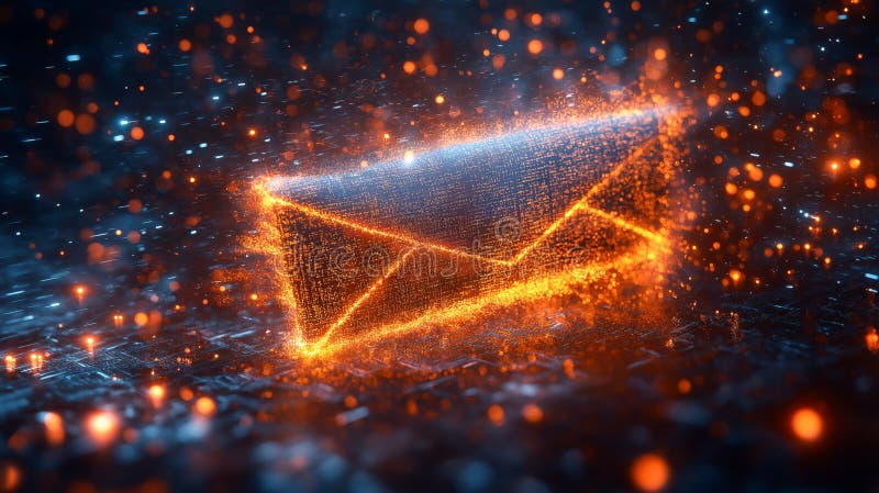 A Glowing Digital Envelope Made of Particles Symbolizes Modern ...