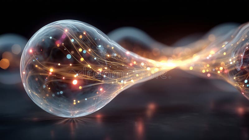 Glowing Digital Fiber Connection Stock Photo - Image of modern, line ...