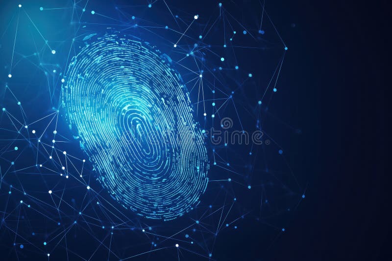 Glowing Digital Fingerprint with Network Connections Represents ...