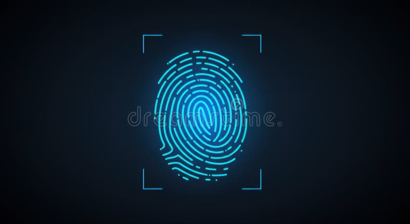 A Glowing Digital Fingerprint Scan Represents Modern Security and ...