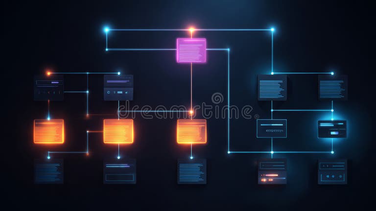 Glowing Digital Flowchart Stock Illustrations – 700 Glowing Digital ...