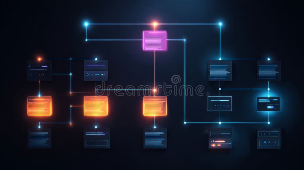 Glowing Digital Flowchart Stock Illustrations – 700 Glowing Digital ...