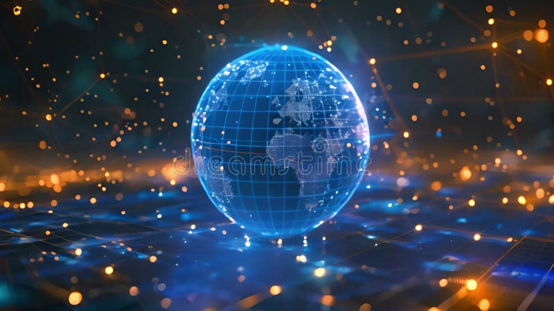 Glowing Earth from Space with Bright Lights and Stars Stock Video ...