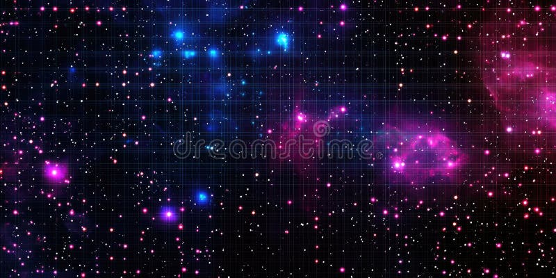 Glowing Digital Grid with Deep Space Theme Creating a Futuristic and ...