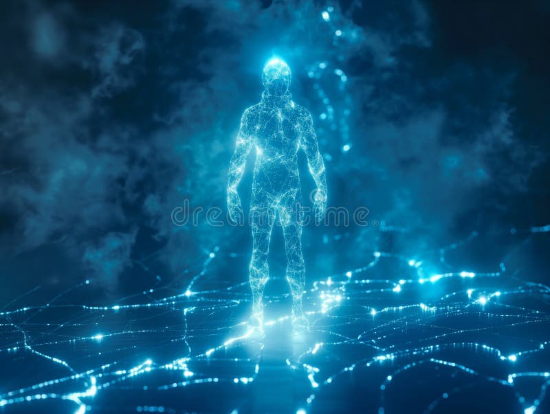 Digital Human Entity in Cyber Network Space Stock Image - Image of ...