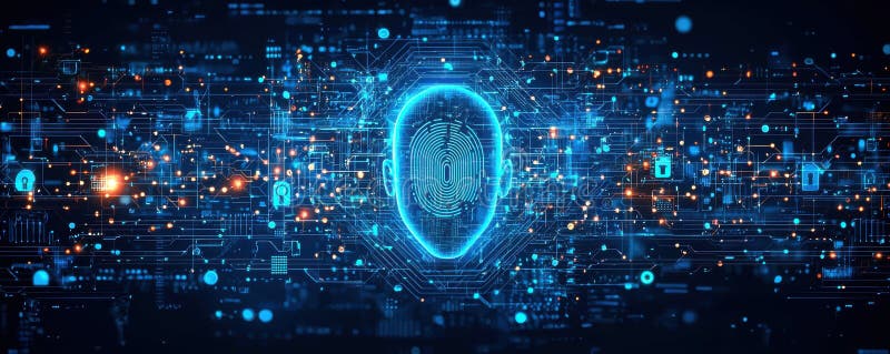 Futuristic Digital Interface with Fingerprint Biometrics and ...