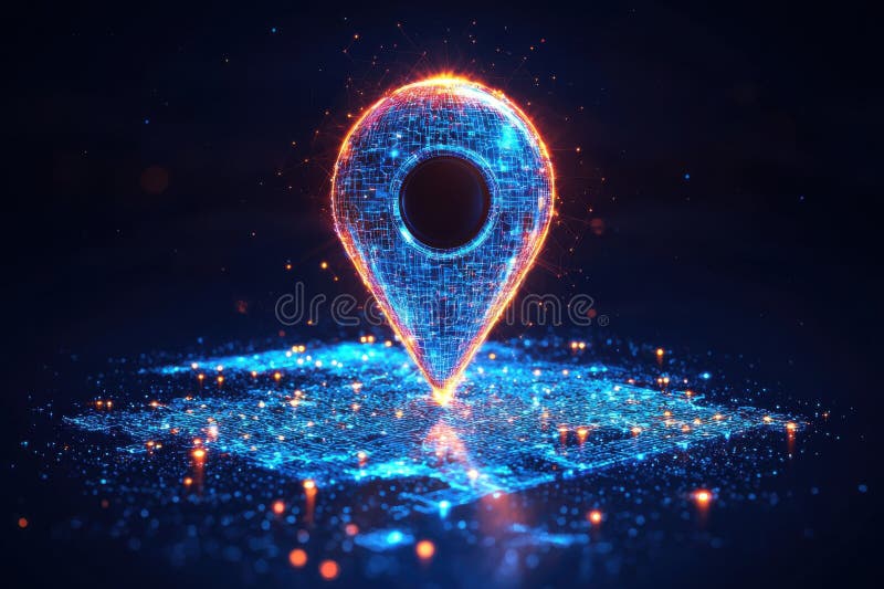 Digital Location Icon Tech Grid Background Stock Photos - Free ...
