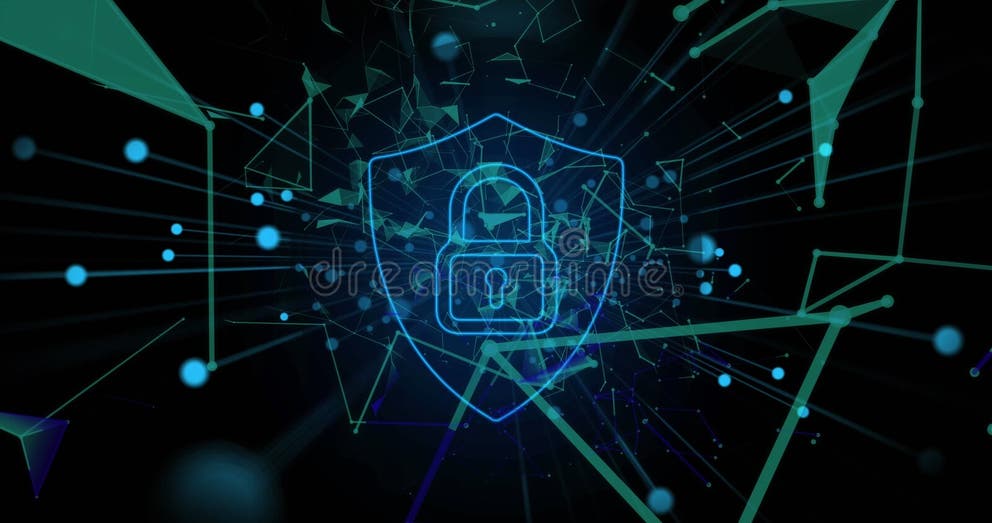 Glowing Digital Lock Icon on Futuristic Interface for Cybersecurity ...