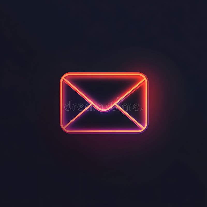Glowing Digital Mail E-mail Message Letter Icon Logo Symbol Stock ...