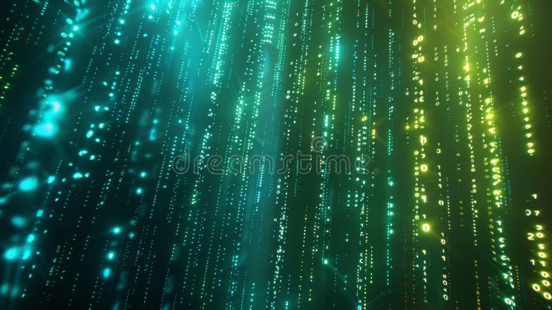 Glowing Digital Matrix with Binary Code in Vibrant Colors, Technology ...