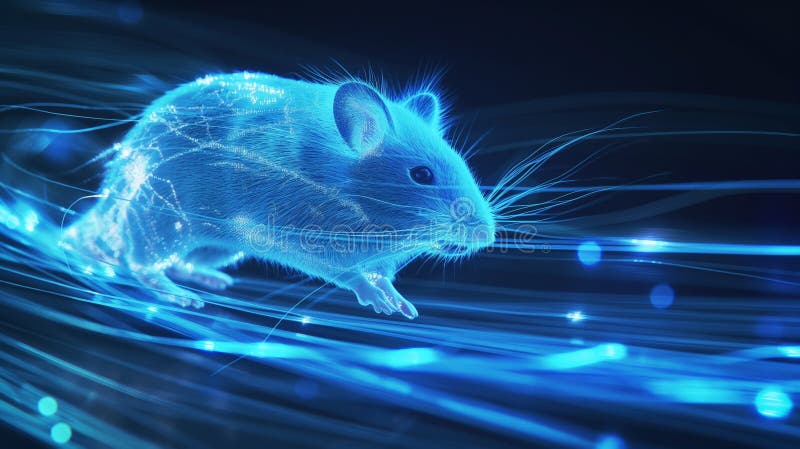 Glowing Digital Mouse in a Futuristic Setting Stock Image - Image of ...