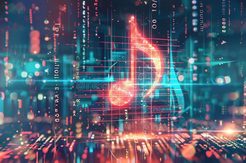Digital Music Note Abstract Stock Photo - Image of futuristic, melody ...