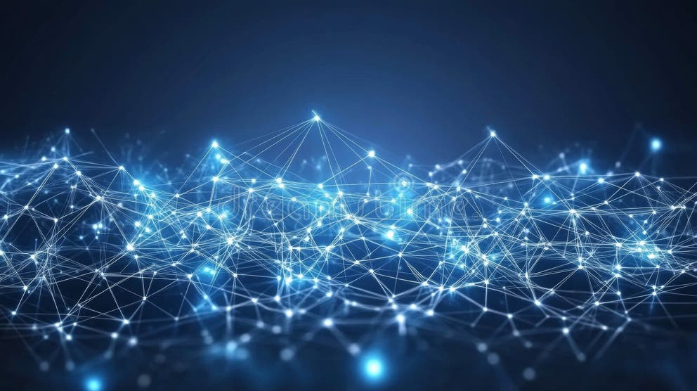 Glowing Digital Network Illustration Visualizing Connections, Data Flow, and Modern Technology ...