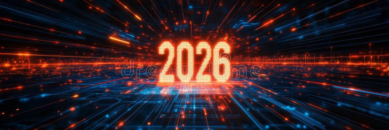 Glowing Digital Number - High Tech Background Involving Artificial ...