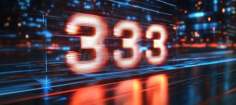 Glowing, Digital Number 333 on a Technological Circuit Board Background ...