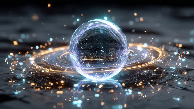 Glowing Digital Orb with Radiant Energy Stock Photo - Image of ...