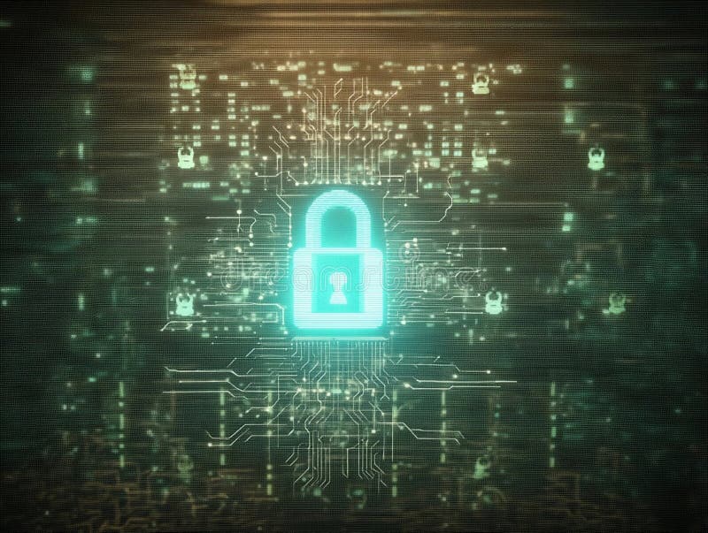 Glowing Digital Padlock is at Center of Complex Circuitry Design ...