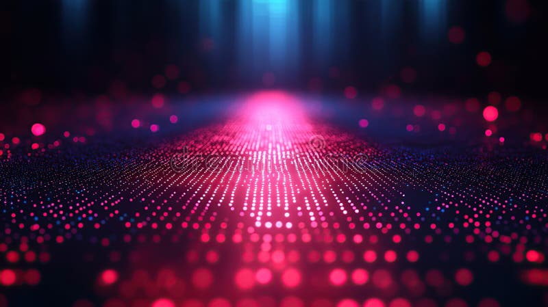 Glowing Digital Particles Path, Dark Background, Futuristic Scene, Tech ...