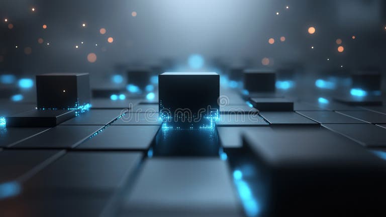 A Glowing Digital Pathway of Interconnected Blocks Leads To a ...