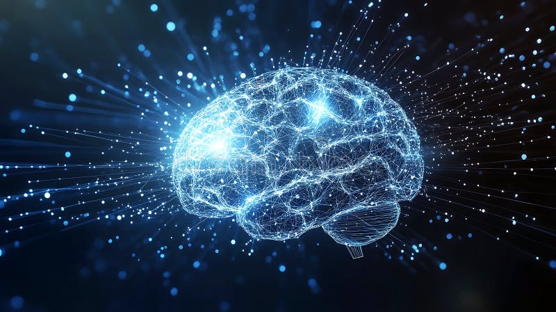 Abstract Representation of a Brain Symbolizing Connection Intelligence ...