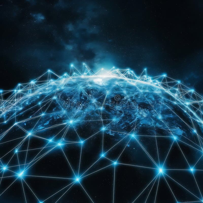 A Glowing Digital Representation of the Earth at Night, with ...