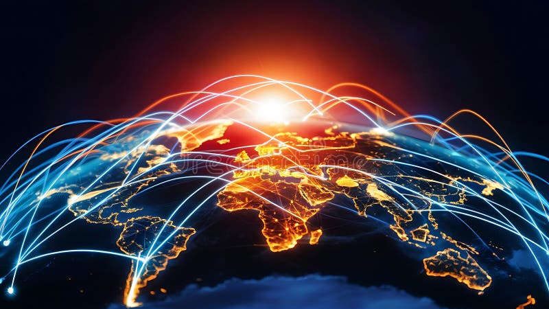 A Glowing Digital Representation of the Earth at Night, with ...