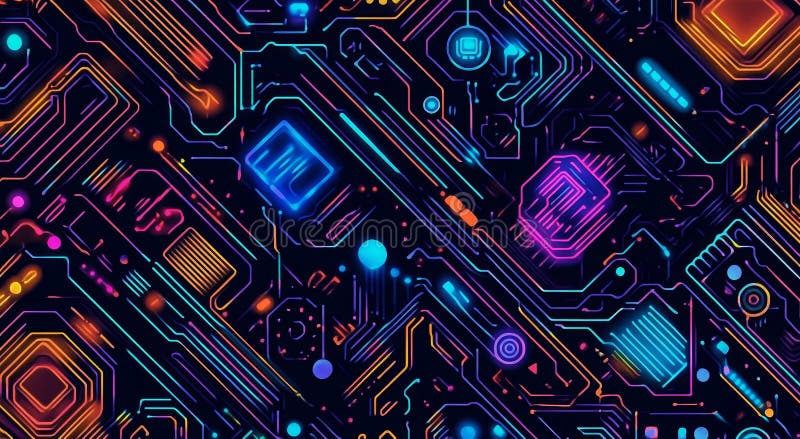 The Glowing Digital Scheme Abstract Background is Illustrated in 3D ...