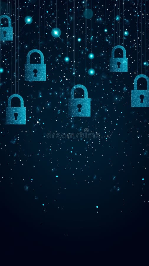 Glowing Digital Security Locks on Abstract Blockchain Network ...