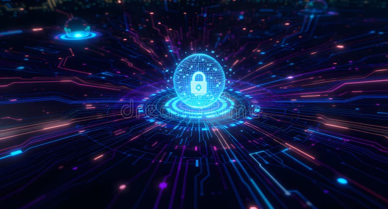 Global Cyber Security stock illustration. Illustration of earth - 388022635