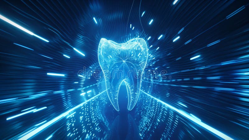 Glowing Digital Tooth in a Futuristic Tunnel Stock Photo - Image of ... Glowing Digital Tooth in a Futuristic Tunnel Stock Photo - Image of ...