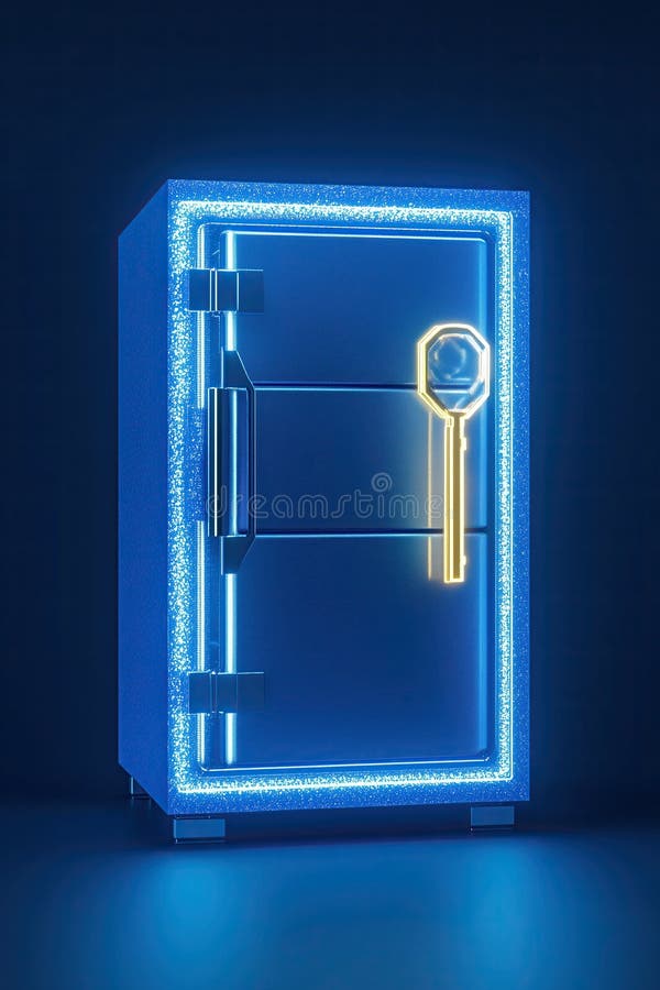 Glowing Digital Vault with Holographic Key Symbolizes Security and ...