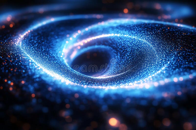 Glowing Digital Vortex Funnel Formed by Particles in Swirling Motion ...