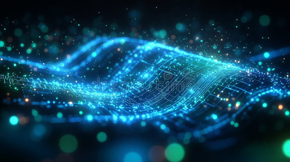 A Glowing Digital Wave of Interconnected Circuits and Particles. AI ...