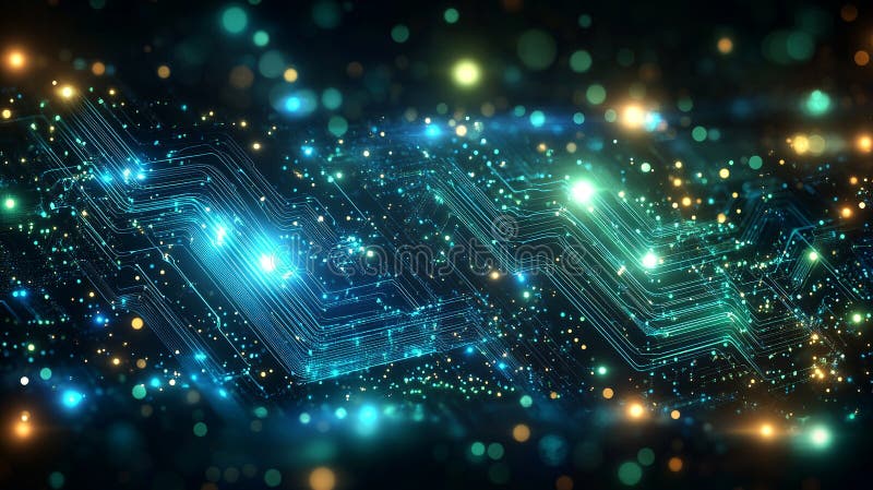 A Glowing Digital Wave of Interconnected Circuits and Particles. AI ...