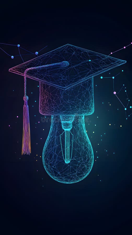 Innovative Education Concept with Lightbulb Wireframe Stock Photo ...