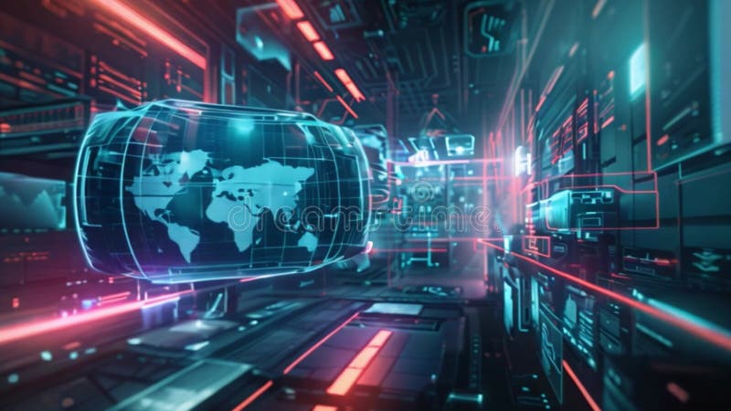 Virtual Reality Interface with Global Connectivity Concept Stock ...
