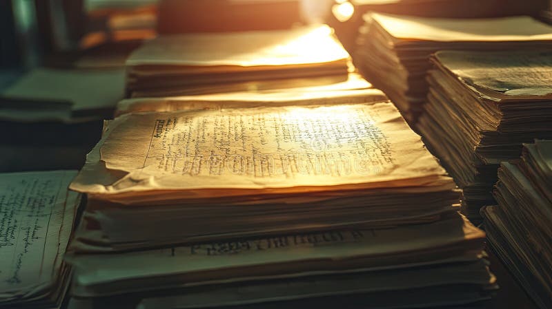 A Glowing Display of Stamped Legal Documents Styled with Soft Natural ...