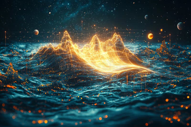 Glowing Divine Architect is Sketching Universe Beams of Light Against ...