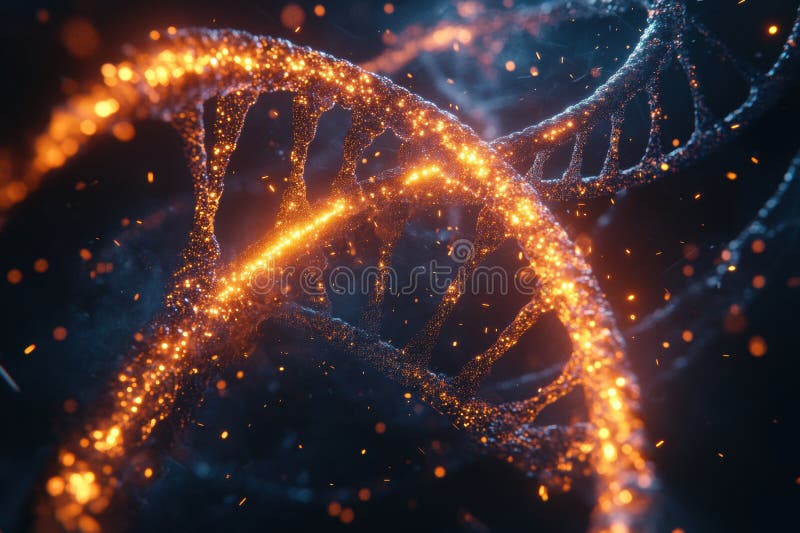 Glowing DNA Double Helix Illuminated by Molecular Connections in a ...