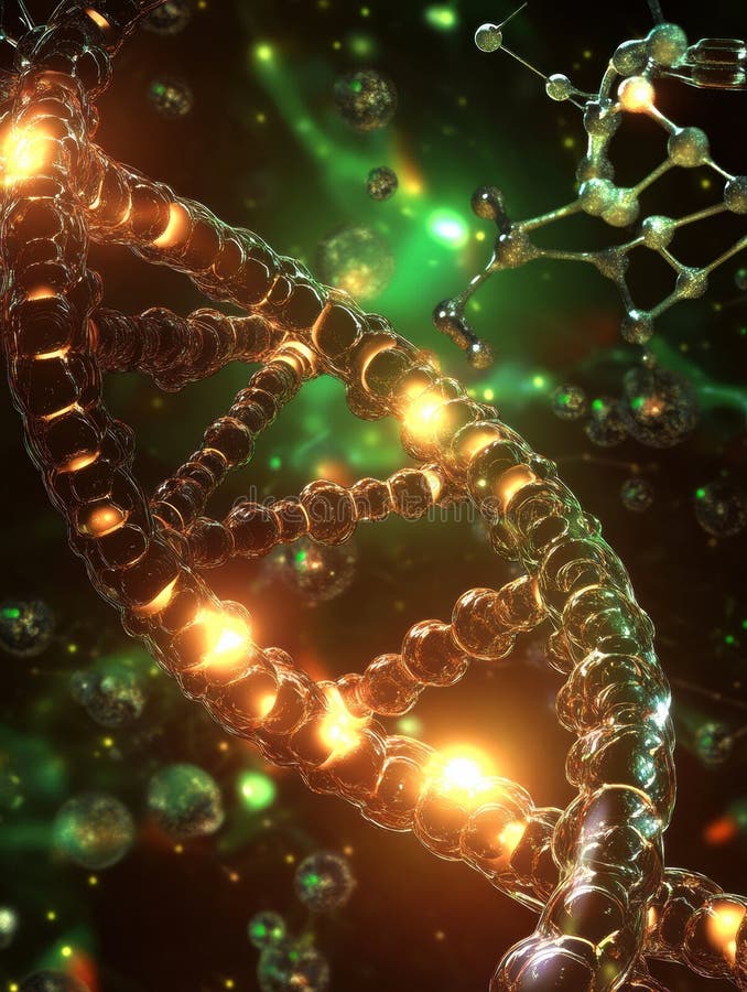 Glowing DNA Double Helix Illuminated by Molecular Connections in a ...