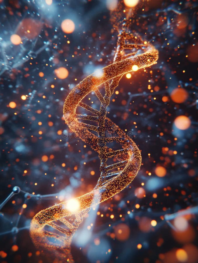 Glowing DNA Double Helix Illuminated by Molecular Connections in a ...