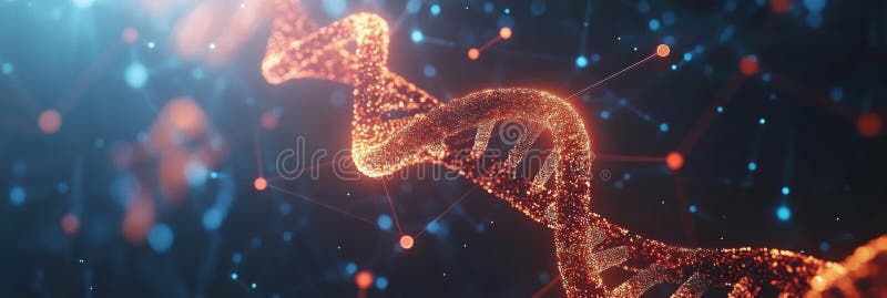 Glowing DNA Double Helix Illuminated by Molecular Connections in a ...