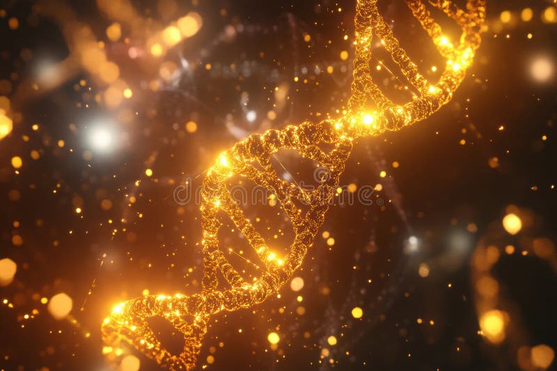 Glowing DNA Double Helix Surrounded by Vibrant Molecular Connections ...