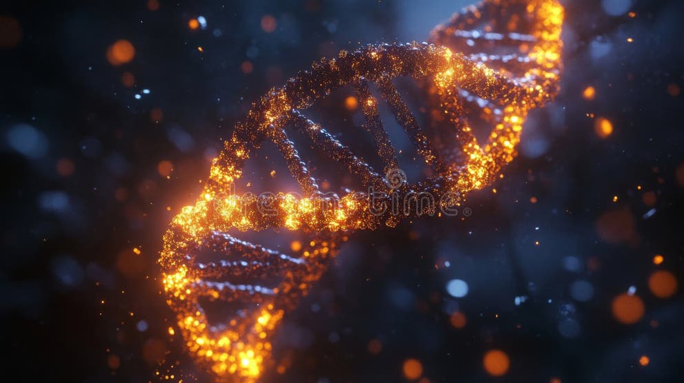 Glowing DNA Helix Abstract Molecular Structure Stock Image - Image of ...