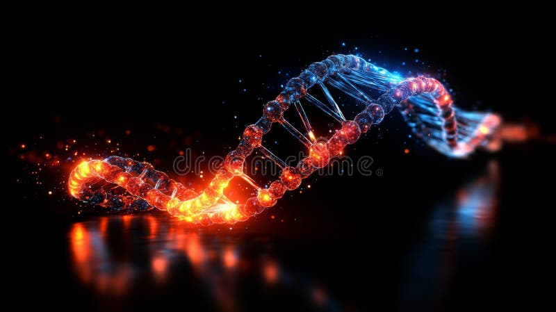 Glowing DNA Helix Abstract Science Image Stock Illustration ...