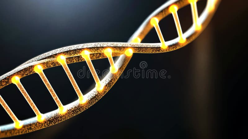 Glowing DNA Helix with Bright Lights in a Dark Background for Science ...