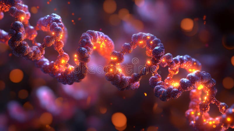 Glowing DNA Helix Molecular Structure Stock Illustration - Illustration ...