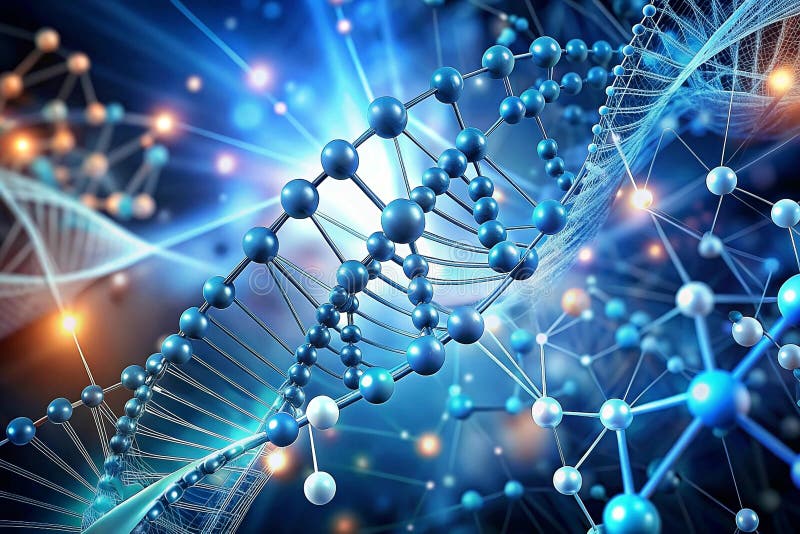 Glowing DNA Helix Molecule Network Science Background Genetic Research Stock Image - Image of ...