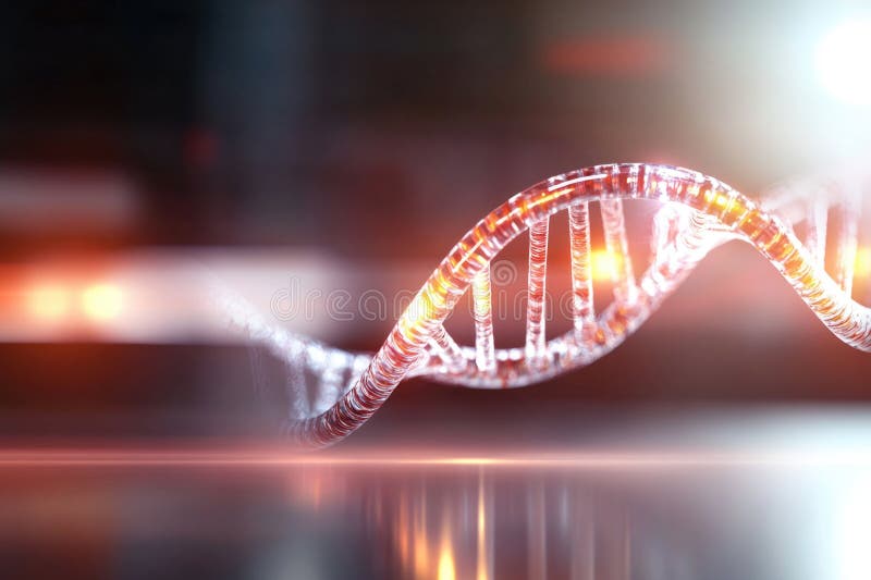 Glowing Dna Helix Structure in Dynamic Light for Genetic Research ...
